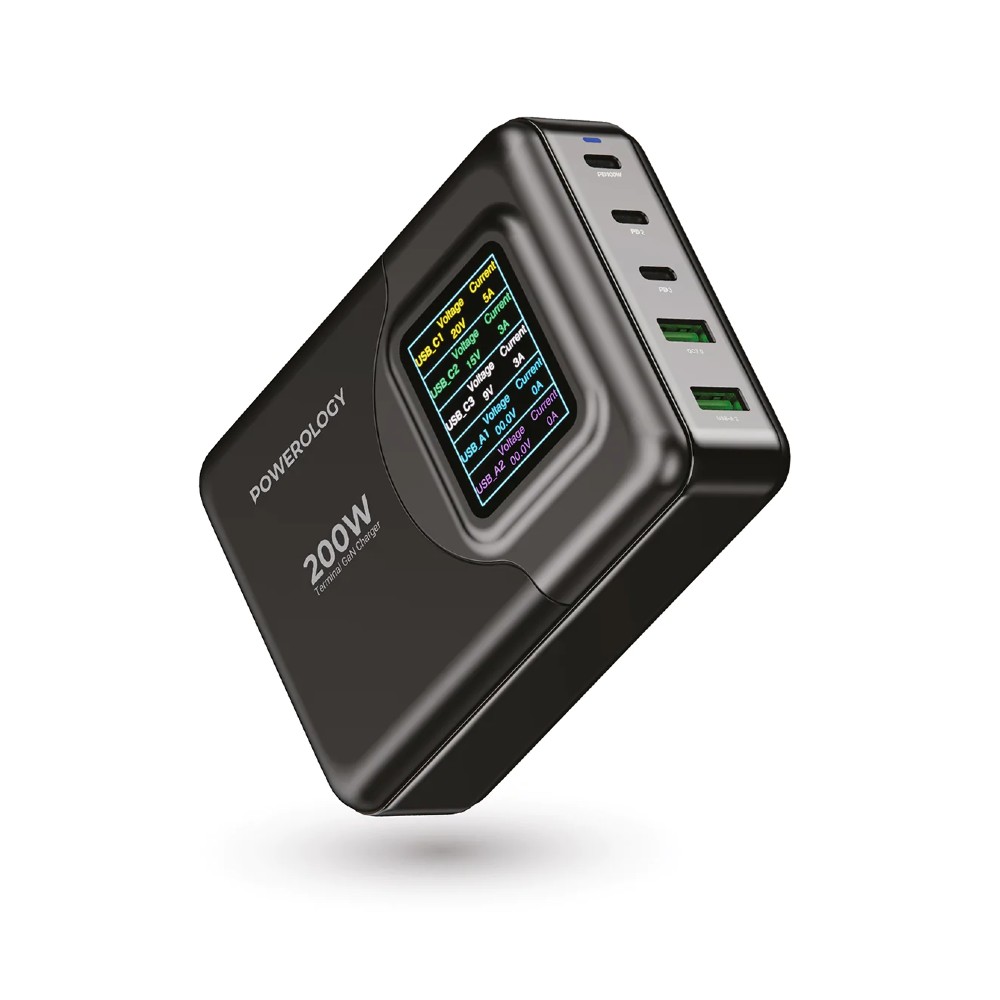 Powerology 200W GaN Charging Terminal for Multiple Devices | CAVARATY